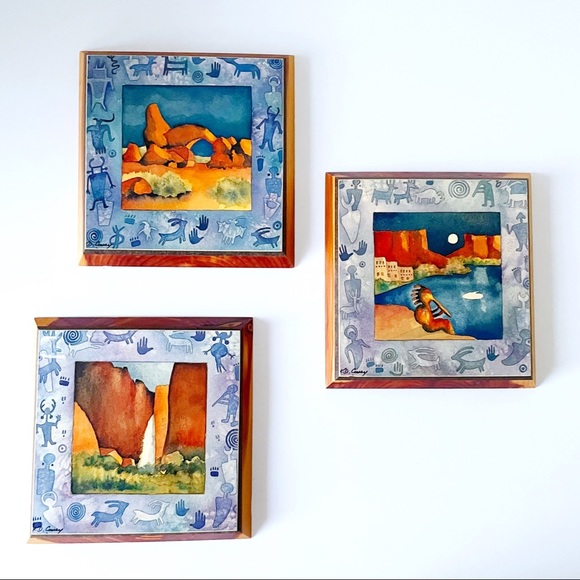 Vintage | Art | Set Of 3 Art Pieces By Artist Kd Cooney | Poshmark